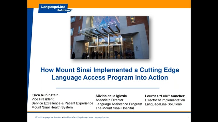 How Mount Sinai Put a Cutting Edge Language Access Program into Action
